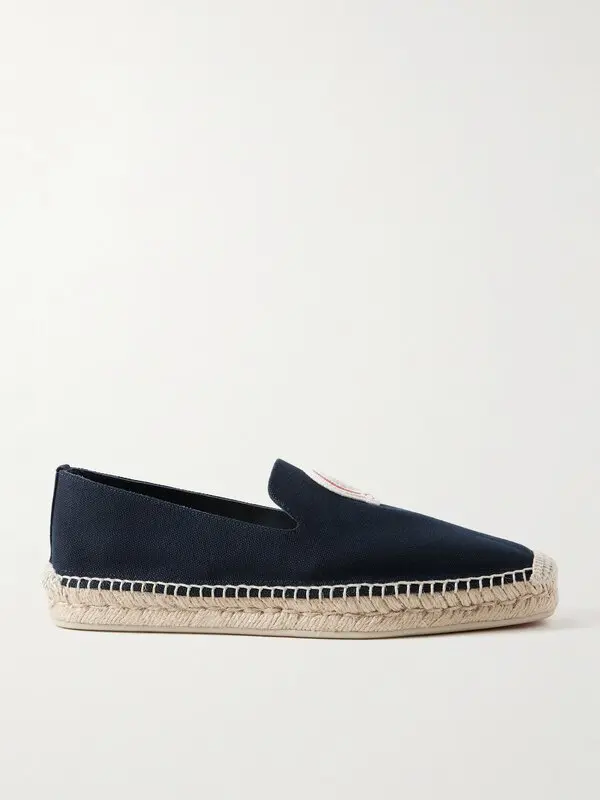 CHRISTIAN LOUBOUTIN Nanou Logo-appliquéd Canvas Espadrilles