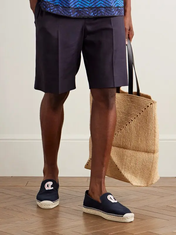 CHRISTIAN LOUBOUTIN Nanou Logo-appliquéd Canvas Espadrilles