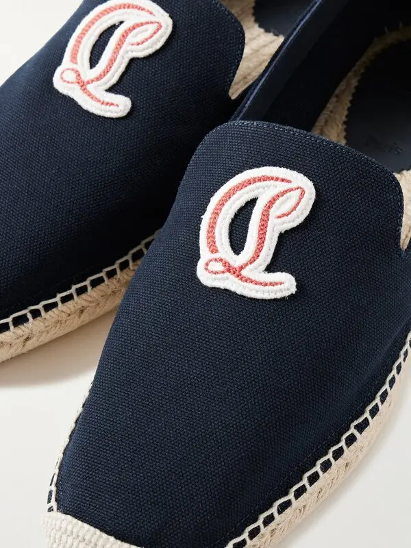 CHRISTIAN LOUBOUTIN Nanou Logo-appliquéd Canvas Espadrilles