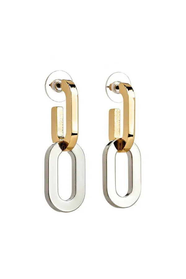 KENNETH JAY LANE Two-tone Link Drop Earrings - Gold