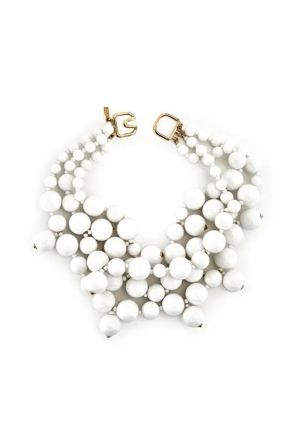 KENNETH JAY LANE Cluster Drops Necklace - White