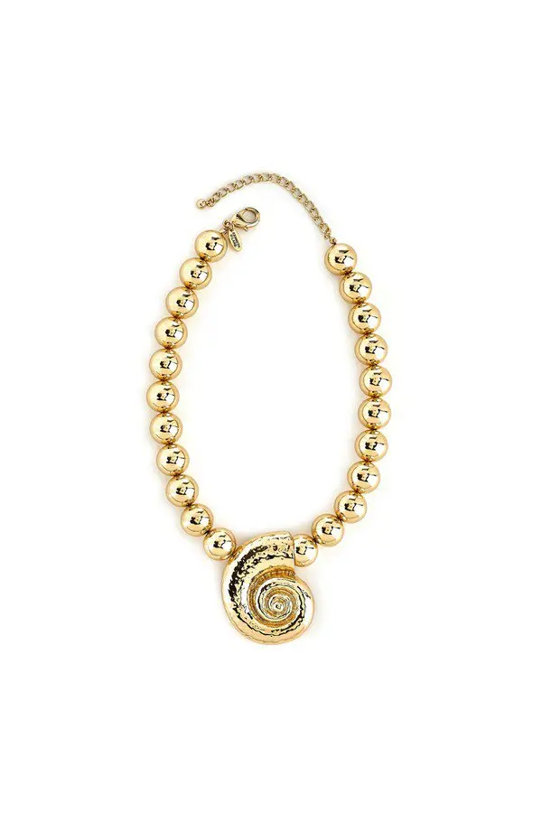 KENNETH JAY LANE Seashell Pendant Necklace - Lime