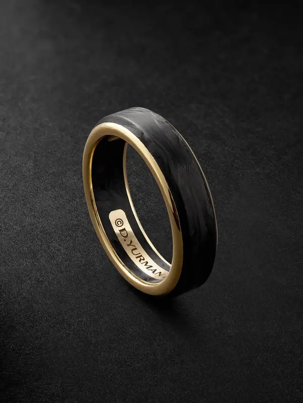 David Yurman Streamline® 18-karat And Forged Carbon Ring - Gold