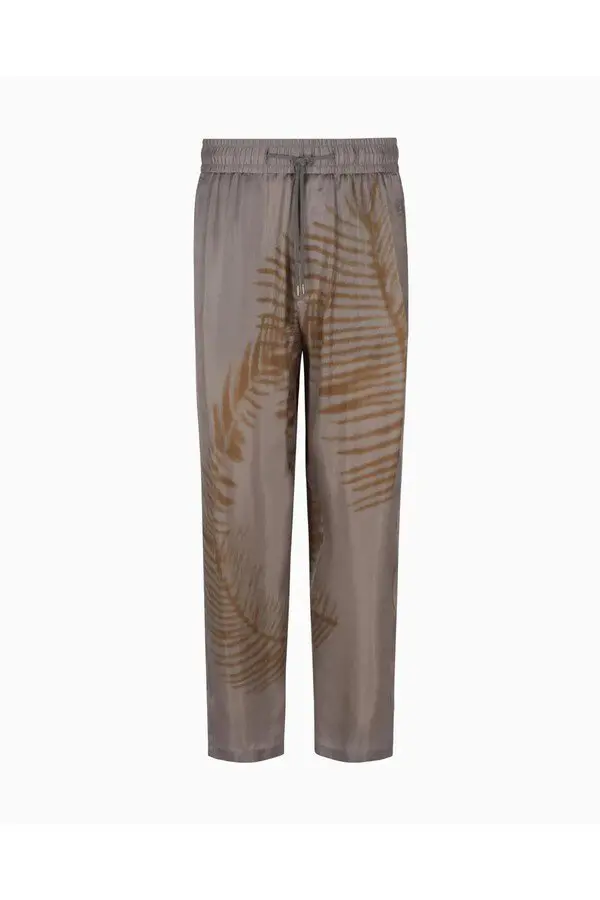 Giorgio Armani Printed Cupro Drawstring Trousers