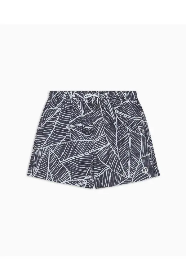 Giorgio Armani Printed Swim Trunks - Blue