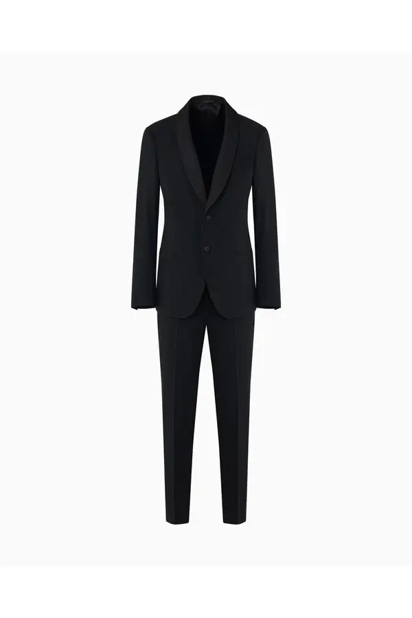 Giorgio Armani Soho Line Single-breasted Tuxedo In Wool Crêpe - Black