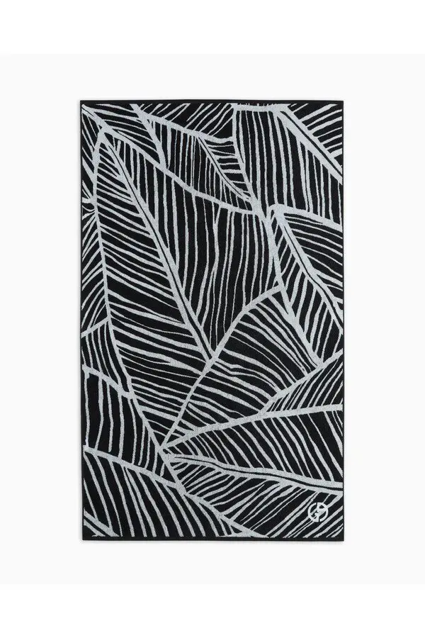 Giorgio Armani Jacquard Cotton Beach Towel - Blue