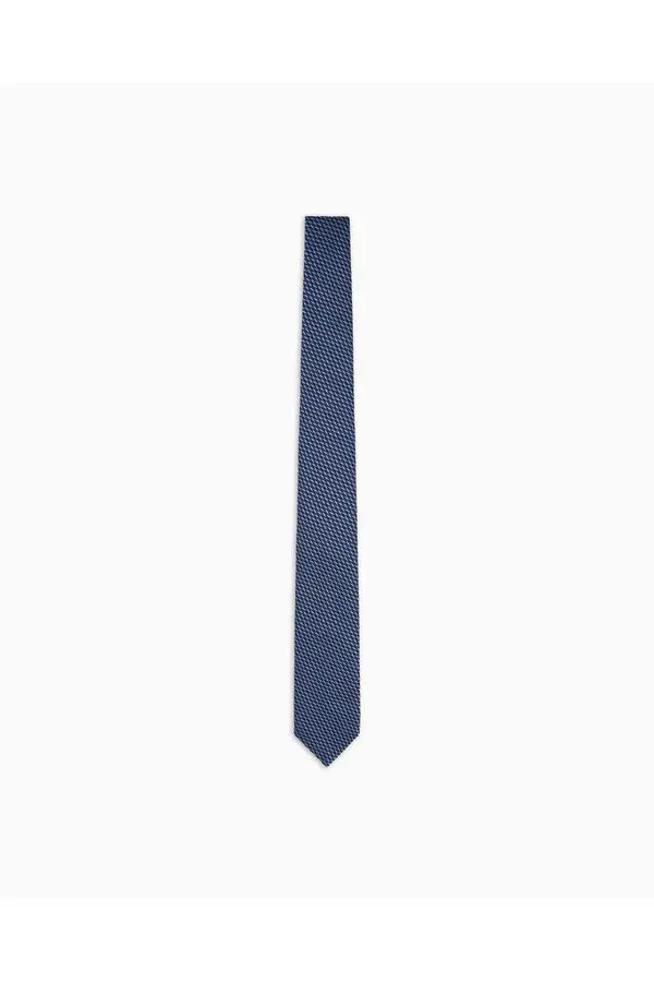 Giorgio Armani Jacquard Silk Necktie - Blue
