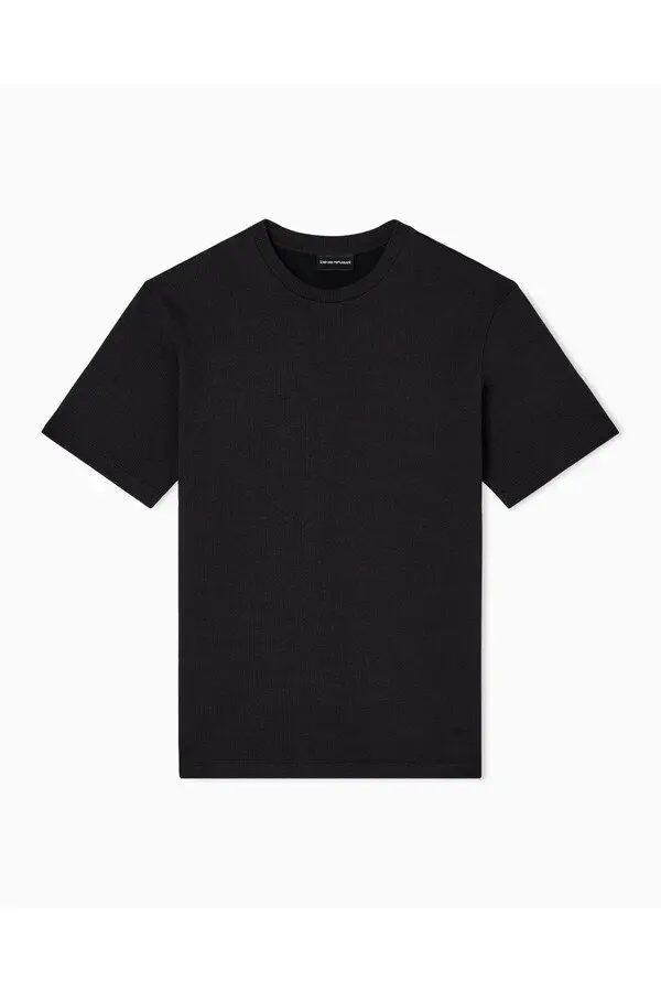 Emporio Armani Asv Two-tone Jersey Knit T-shirt - Natural