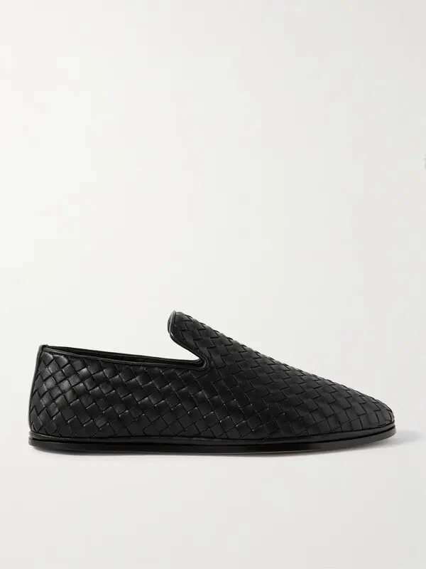 Bottega Veneta Intrecciato Full-grain Leather Slippers