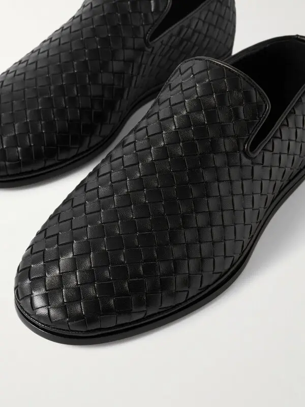Bottega Veneta Intrecciato Full-grain Leather Slippers