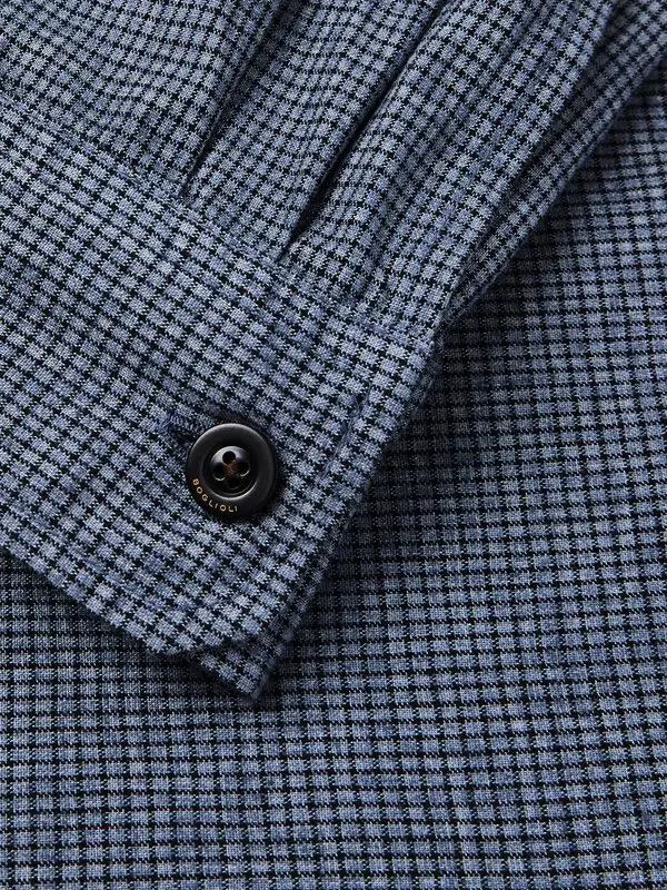 Boglioli David Checked Cotton-blend Overshirt - Blue