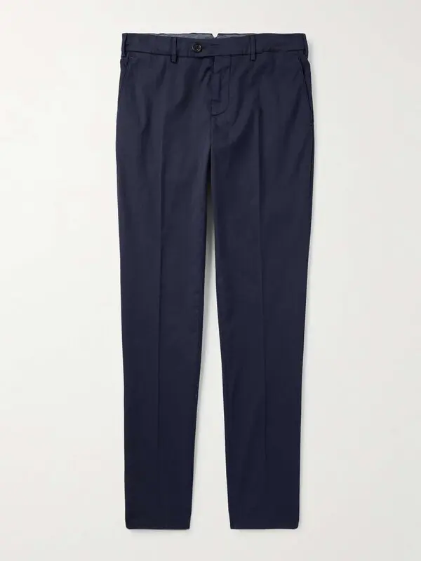 Brunello Cucinelli Slim-fit Tapered Stretch-cotton Twill Trousers