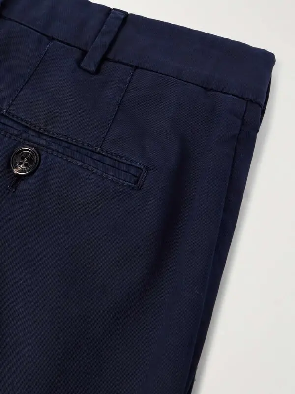 Brunello Cucinelli Slim-fit Tapered Stretch-cotton Twill Trousers