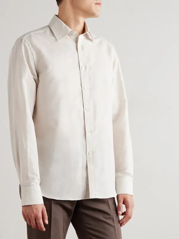 Canali Linen And Cotton-blend Shirt