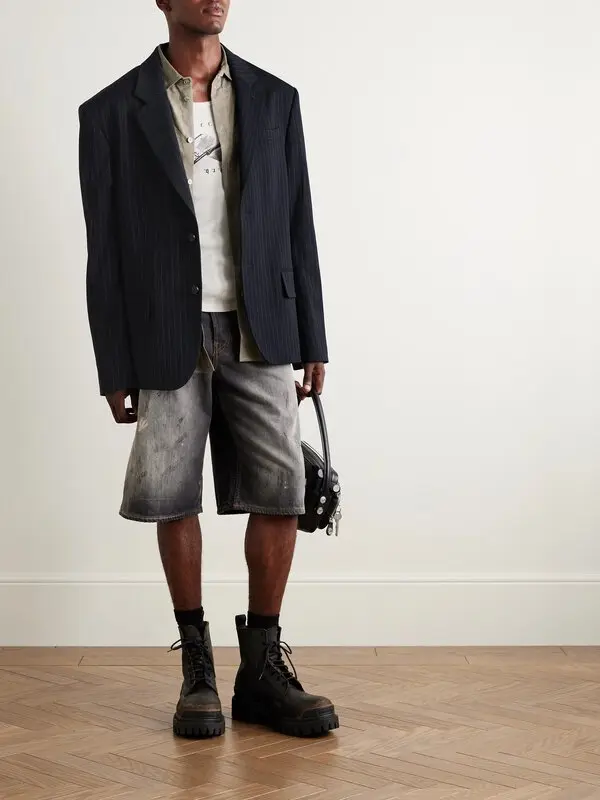 Acne Studios Jotam Oversized Pinstriped Twill Blazer
