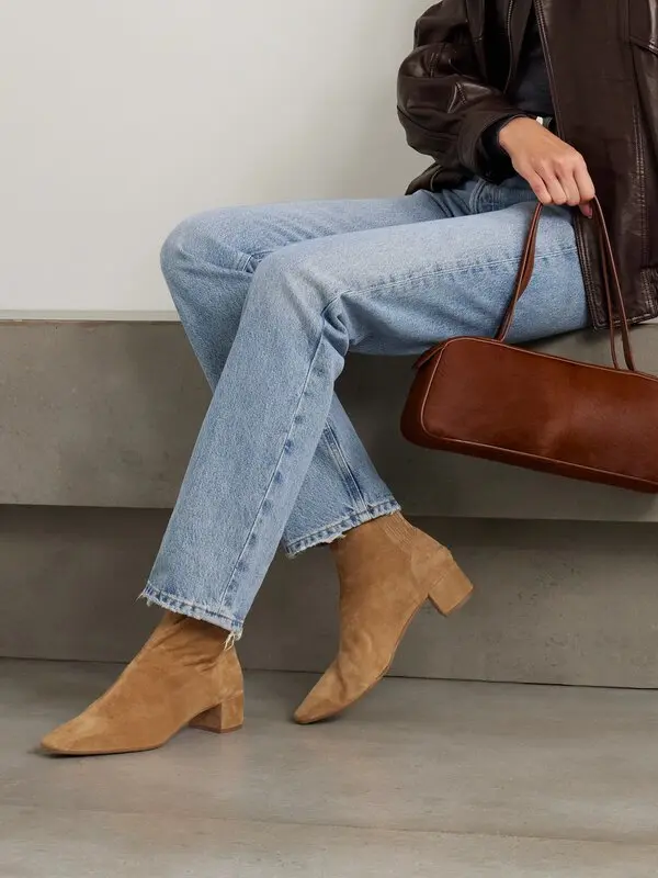 AQUAZZURA Saint Honoré 35 Suede Ankle Boots