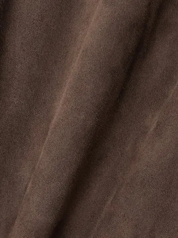 Brunello Cucinelli Pleated Suede Tapered Trousers - Brown