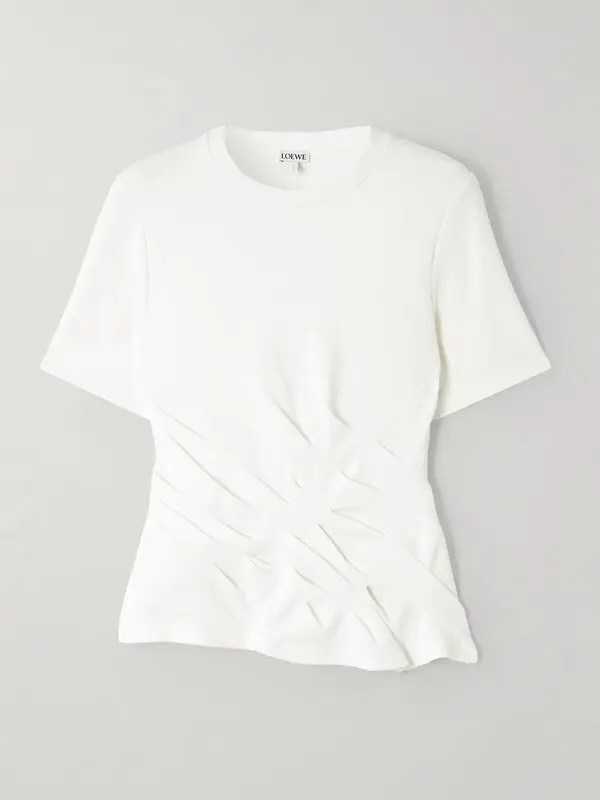 Loewe Draped Cotton-blend Jersey T-shirt