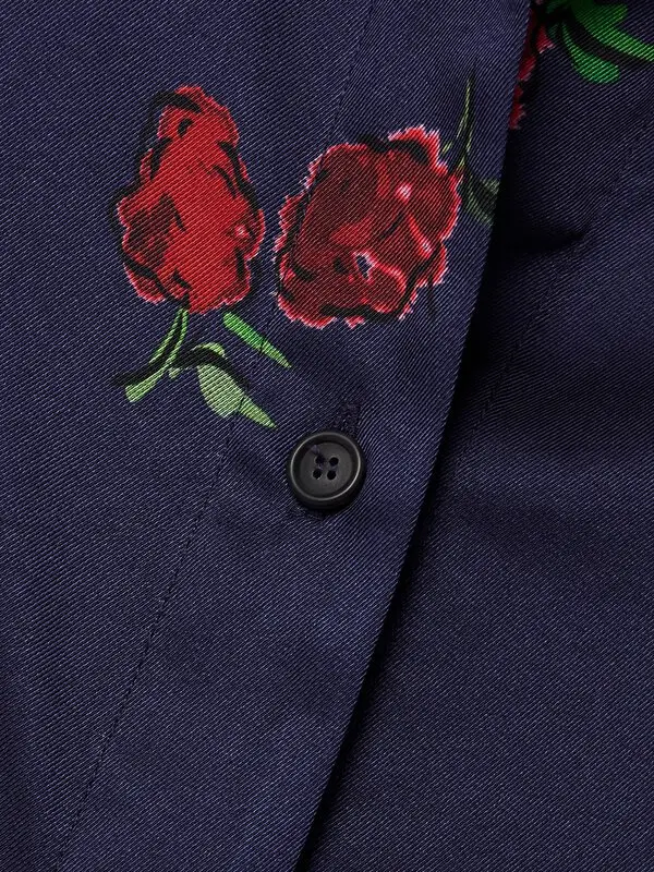 Khaite Argo Printed Silk-twill Shirt - Blue