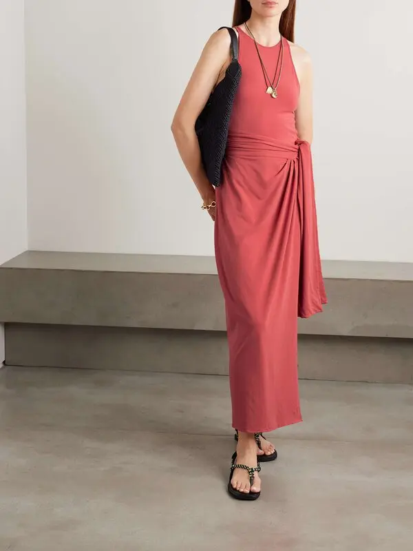 Another Tomorrow Stretch-jersey Midi Dress
