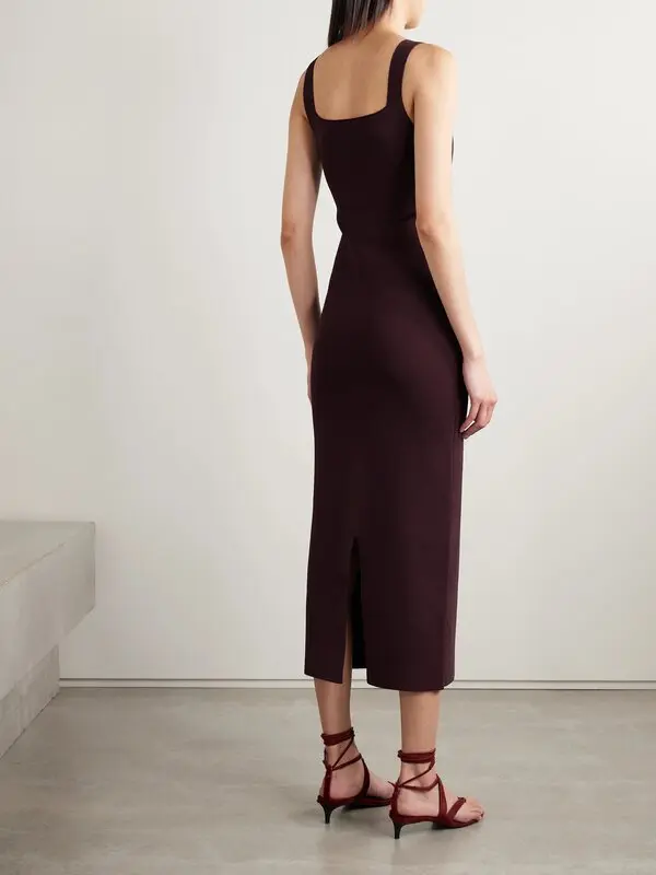 Khaite Dixi Stretch-knit Midi Dress - Burgundy