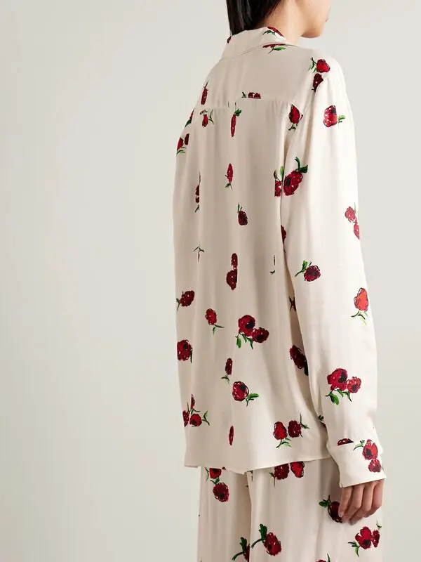 Khaite Argo Printed Silk-twill Shirt