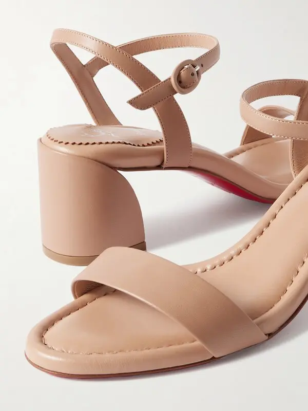 CHRISTIAN LOUBOUTIN Miss Jane 55 Leather Sandals - Neutrals