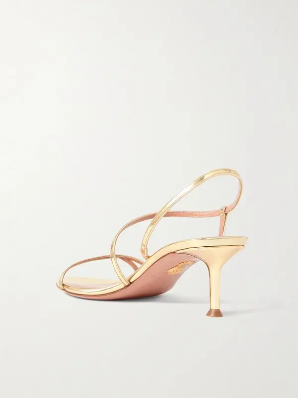 AQUAZZURA Tease 50 Metallic Leather Sandals