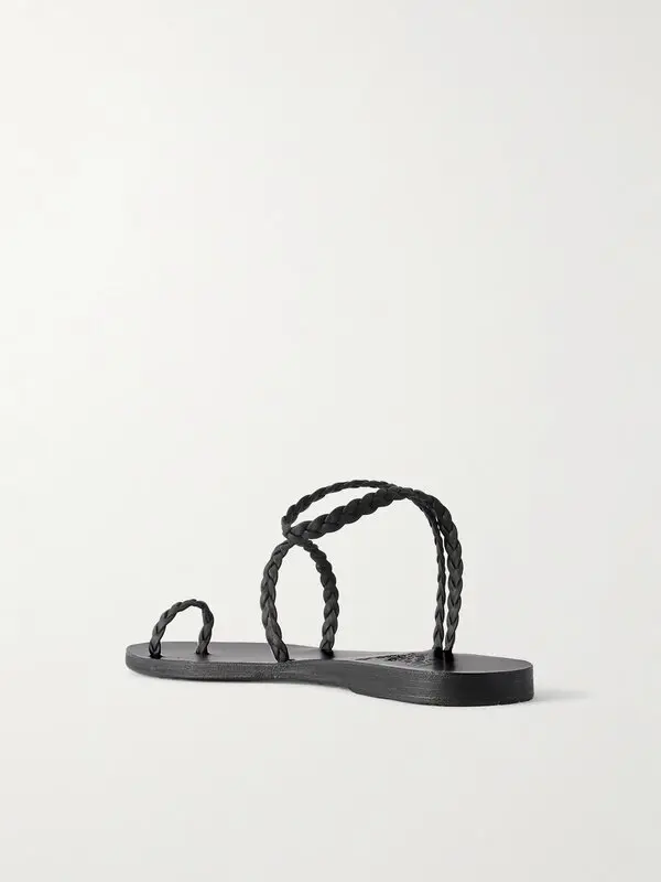 ANCIENT GREEK SANDALS Eleftheria Woven Leather Sandals - Black