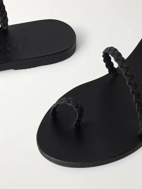 ANCIENT GREEK SANDALS Eleftheria Woven Leather Sandals - Black