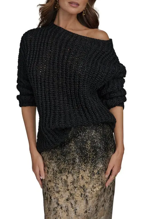 Donna Karan New York Open Stitch Sweater - Black