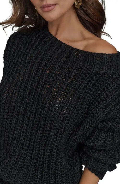 Donna Karan New York Open Stitch Sweater - Black