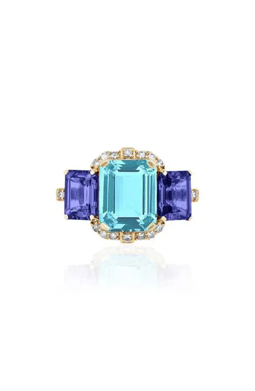 Goshwara Gossip Semiprecious Stone Ring - Pale Blue / Vivid Blue