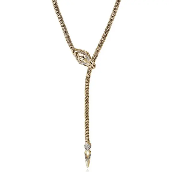 John Hardy Naga Y-necklace With Diamonds - Gold