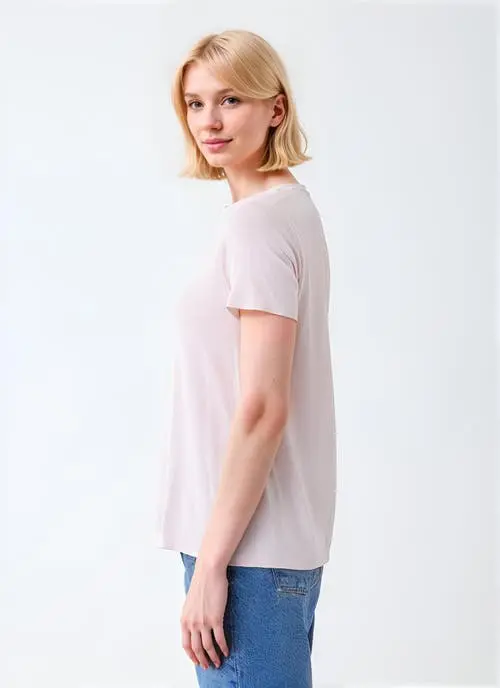 Majestic Filatures Soft Touch Pleated Back T-shirt - Petale