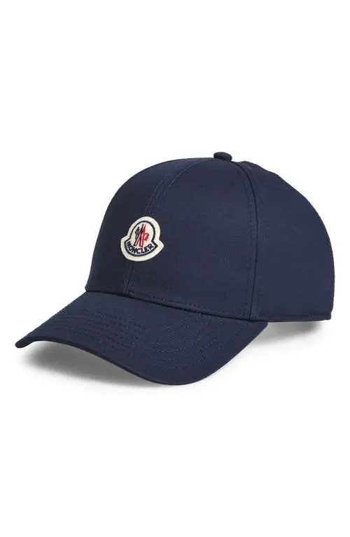 Moncler Logo Patch Adjustable Baseball Cap - Navy Blue