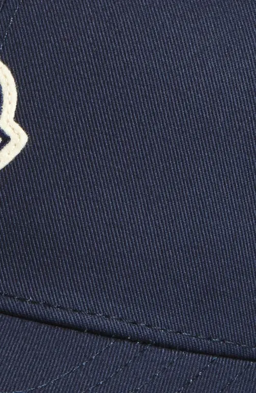 Moncler Logo Patch Adjustable Baseball Cap - Navy Blue