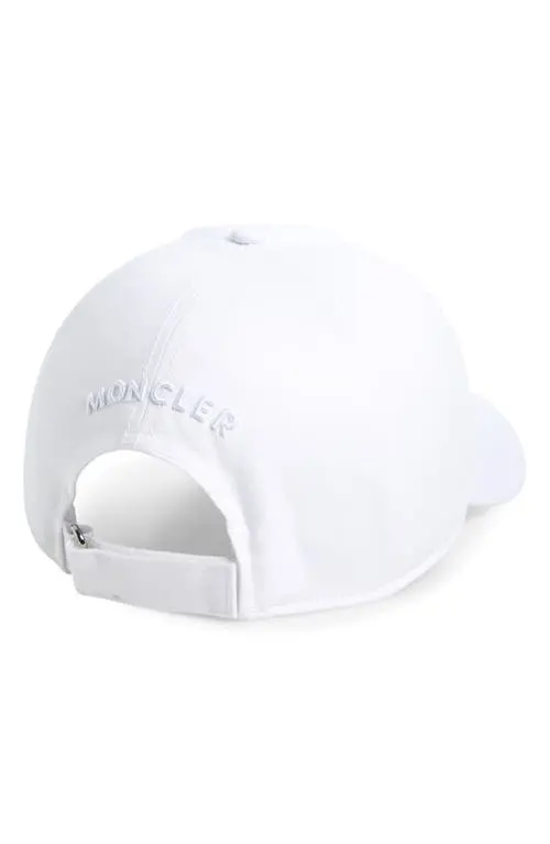 Moncler Logo Patch Adjustable Baseball Cap - White