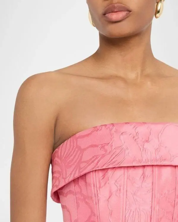 Rebecca Vallance Petra Strapless Jacquard Mini Dress - Pink