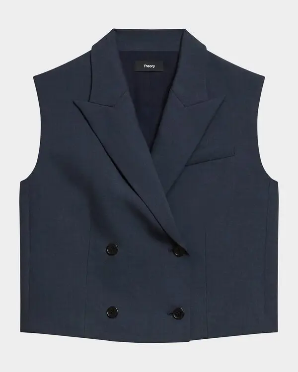 Theory Boxy Double-breasted Vest - Nctrn Way
