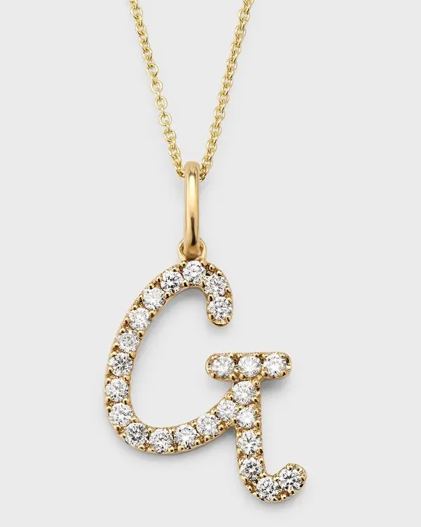 SYDNEY EVAN 14k Diamond Pave Initial Pendant Necklace - G