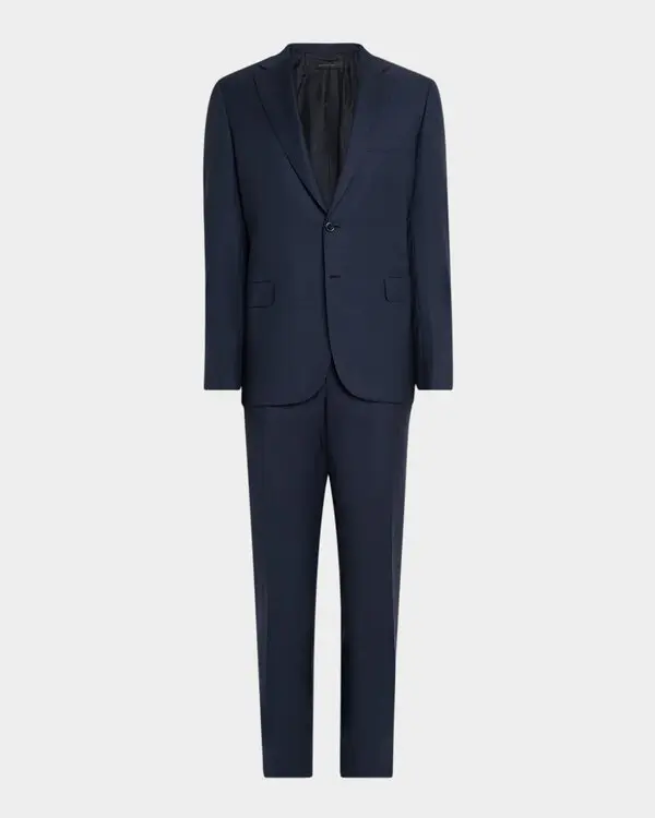 Brioni Wool Tonal Prince Of Wales Two-piece Suit - Sapphire