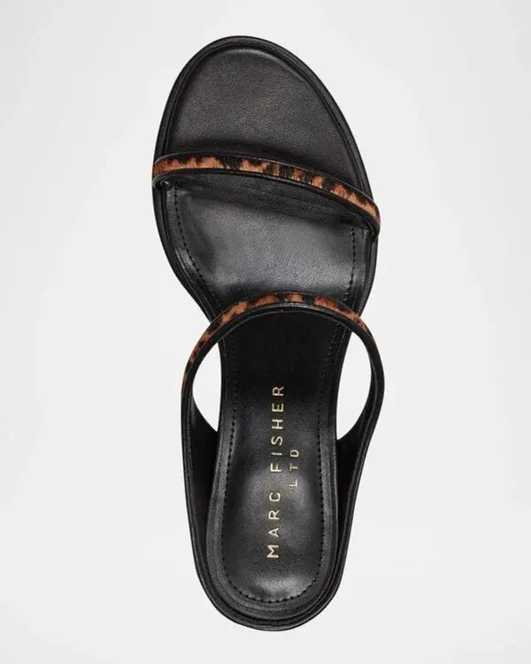 Marc Fisher Alonde Calf Hair Sandals - Brown