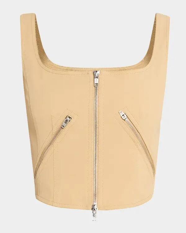 A.L.C. Dea Zip Corset Top - Desert Beige