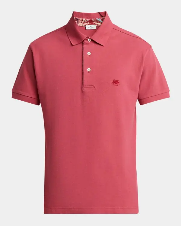 Etro Cotton Logo-embroidered Polo Shirt - Dark Red
