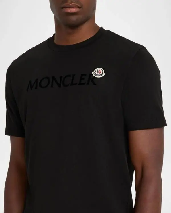 Moncler Apos;s Logo Script Crewneck T-shirt - Black