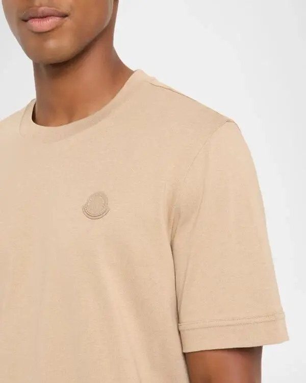 Moncler Apos;s Leather Logo Crewneck T-shirt