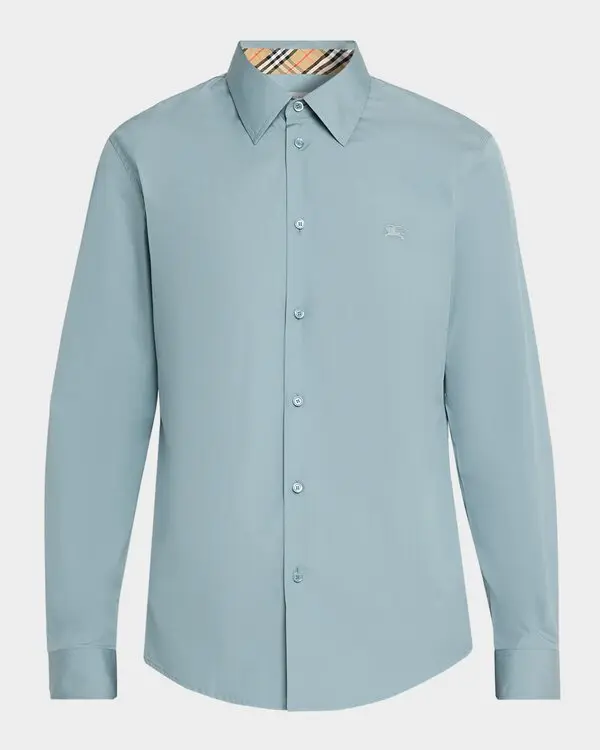 Burberry Slim-fit Cotton Poplin Sport Shirt - Blue