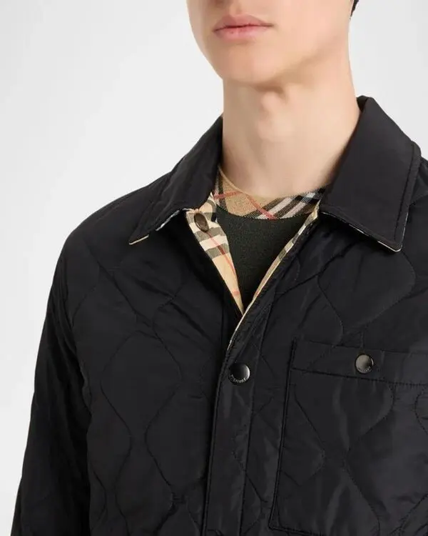 Burberry Apos;s Reversible Check Quilted Nylon Overshirt